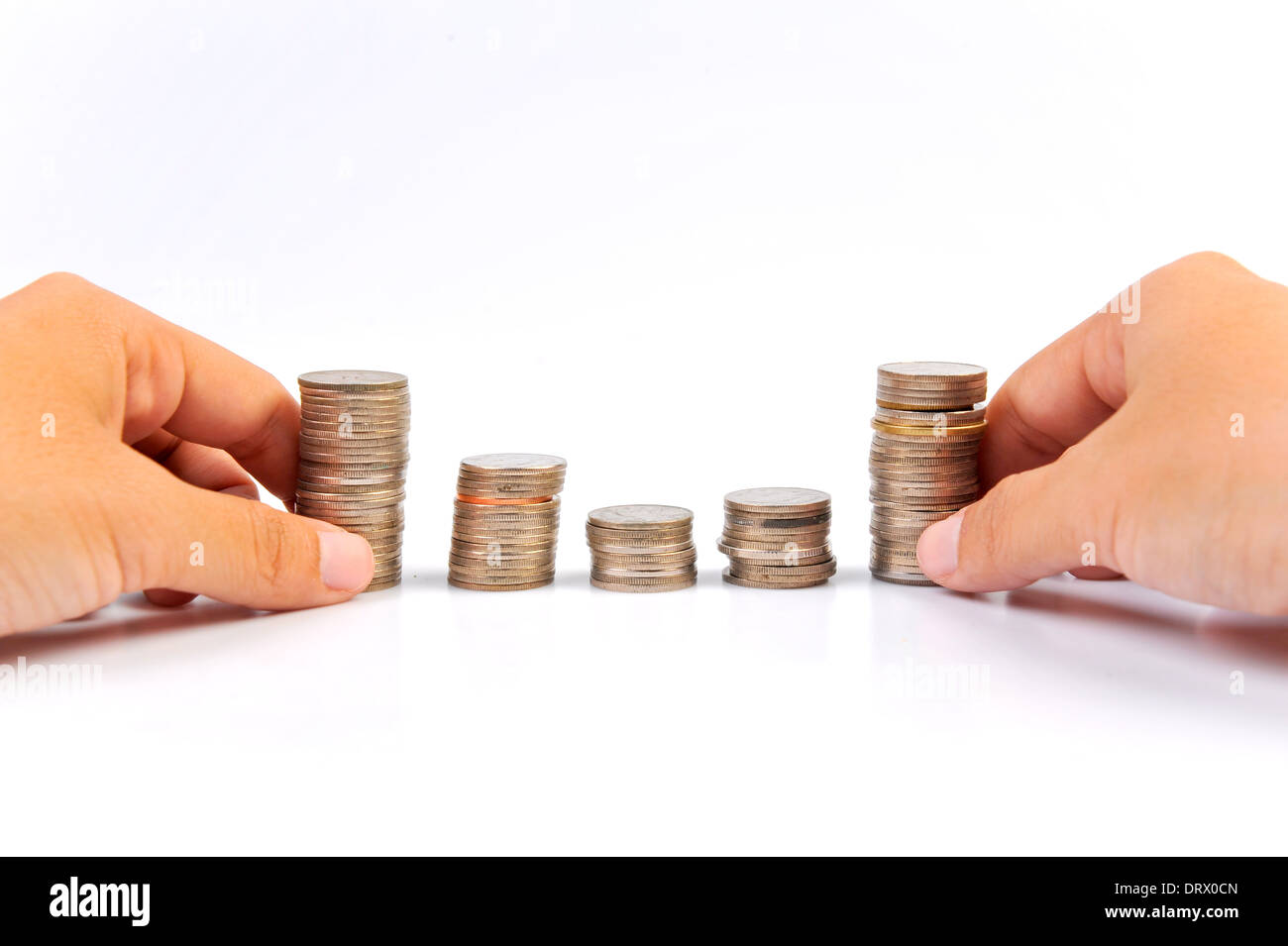 Hand put coin to money ,Business idea Stock Photo - Alamy