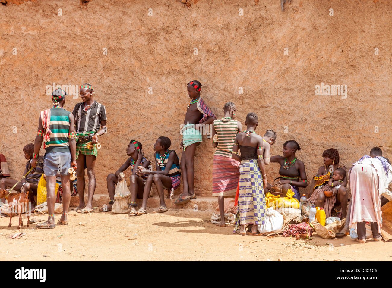 Hamer People At The Saturday Market At Dimeka, Omo Valley, Ethiopia ...