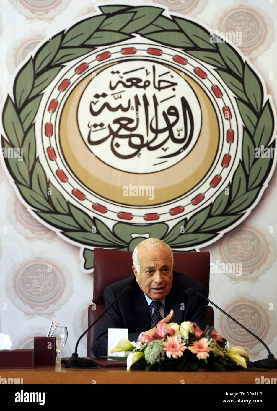 Cairo, Cairo, Egypt. 3rd Feb, 2014. Arab League Secretary General Nabil ...