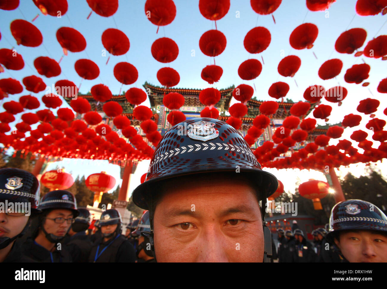 Beijing, CHINA, China. 30th Jan, 2014. Chinese police prepare to ...