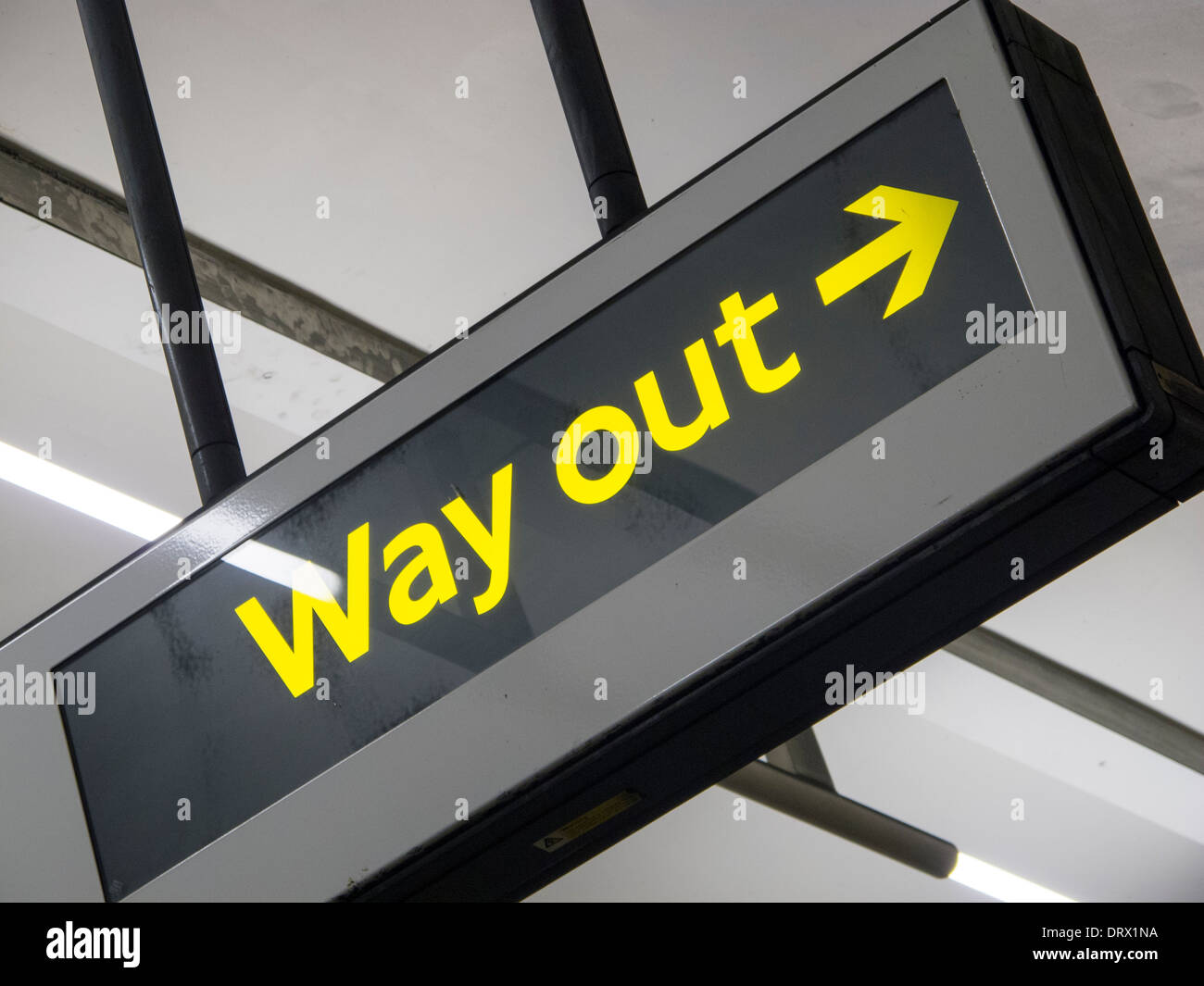 Way out sign london hi-res stock photography and images - Alamy