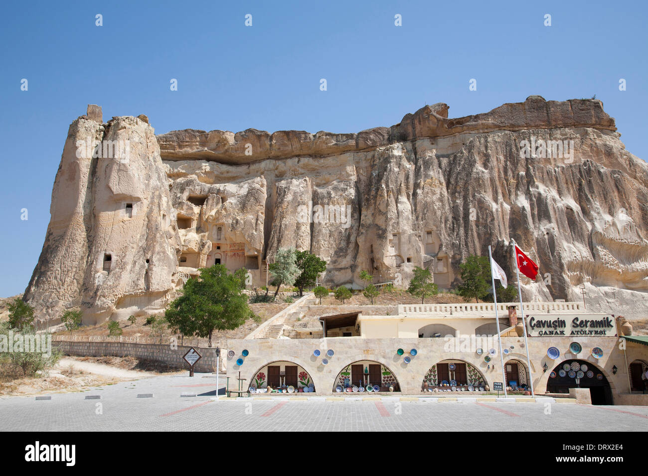 rock homes, cavusin village, landscape, cappadocia, anatolia, turkey ...