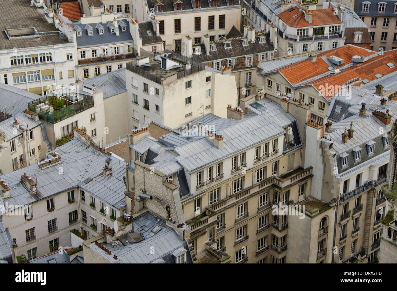Typical rooftops of parisian buildings, Paris, France Stock Photo - Alamy