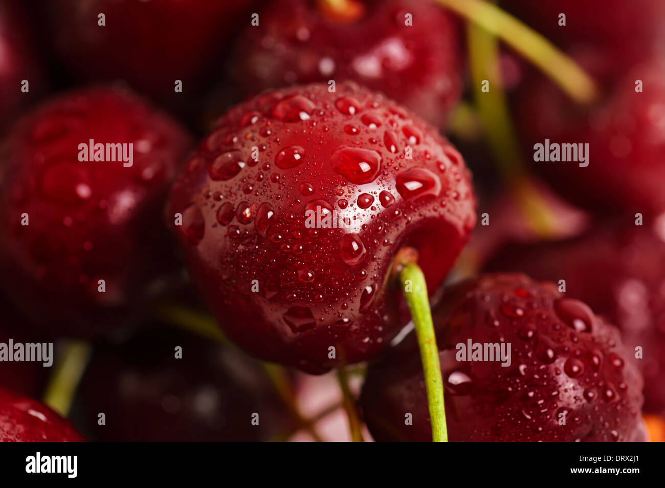 Sweet cherry background Stock Photo - Alamy