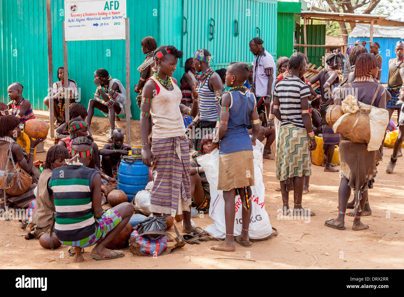 Hamer People At The Saturday Market In Dimeka Town, Omo Valley ...