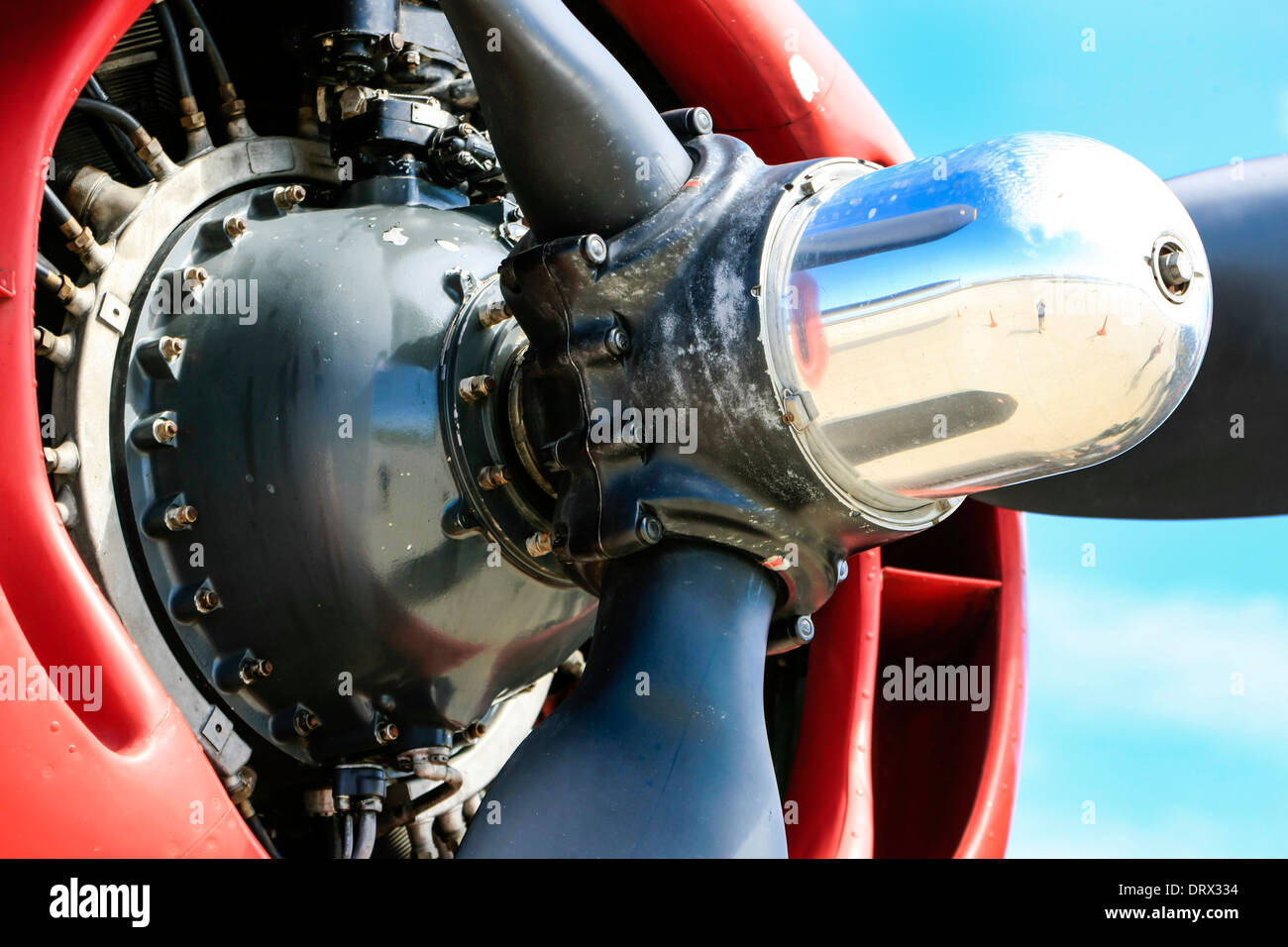 The propellor and Pratt & Whitney R-1830 engine of a WW2 B24 Liberator ...