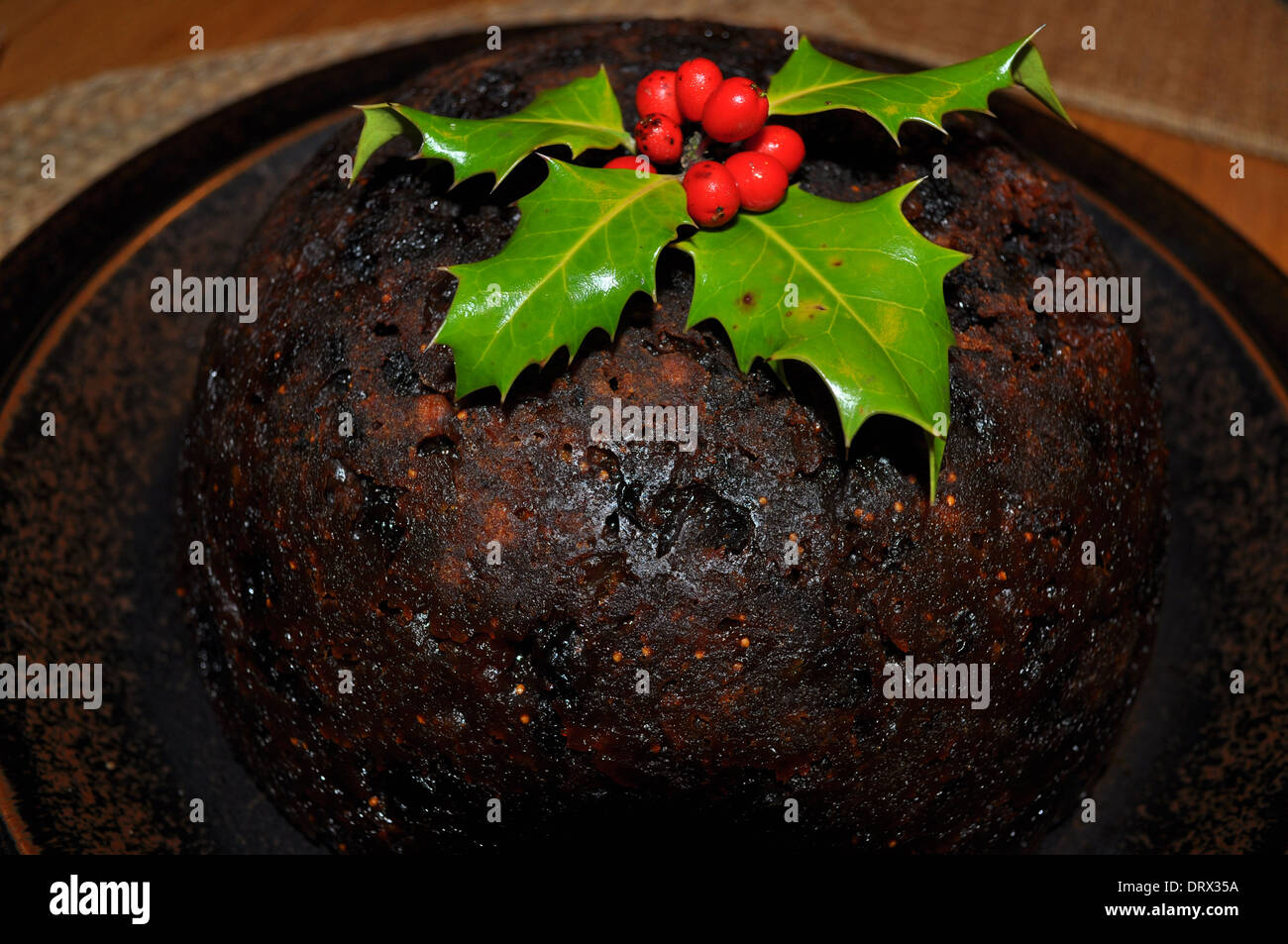 Christmas pudding close-up Stock Photo - Alamy