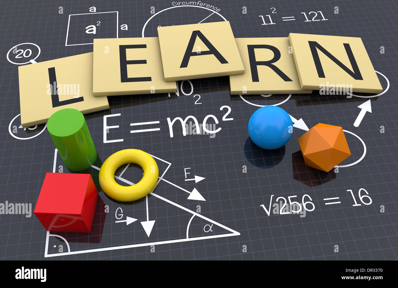 Study with school symbols background Stock Photo - Alamy