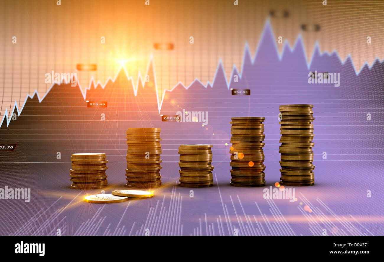 Analyzing financial data on stocks and shares chart Stock Photo - Alamy