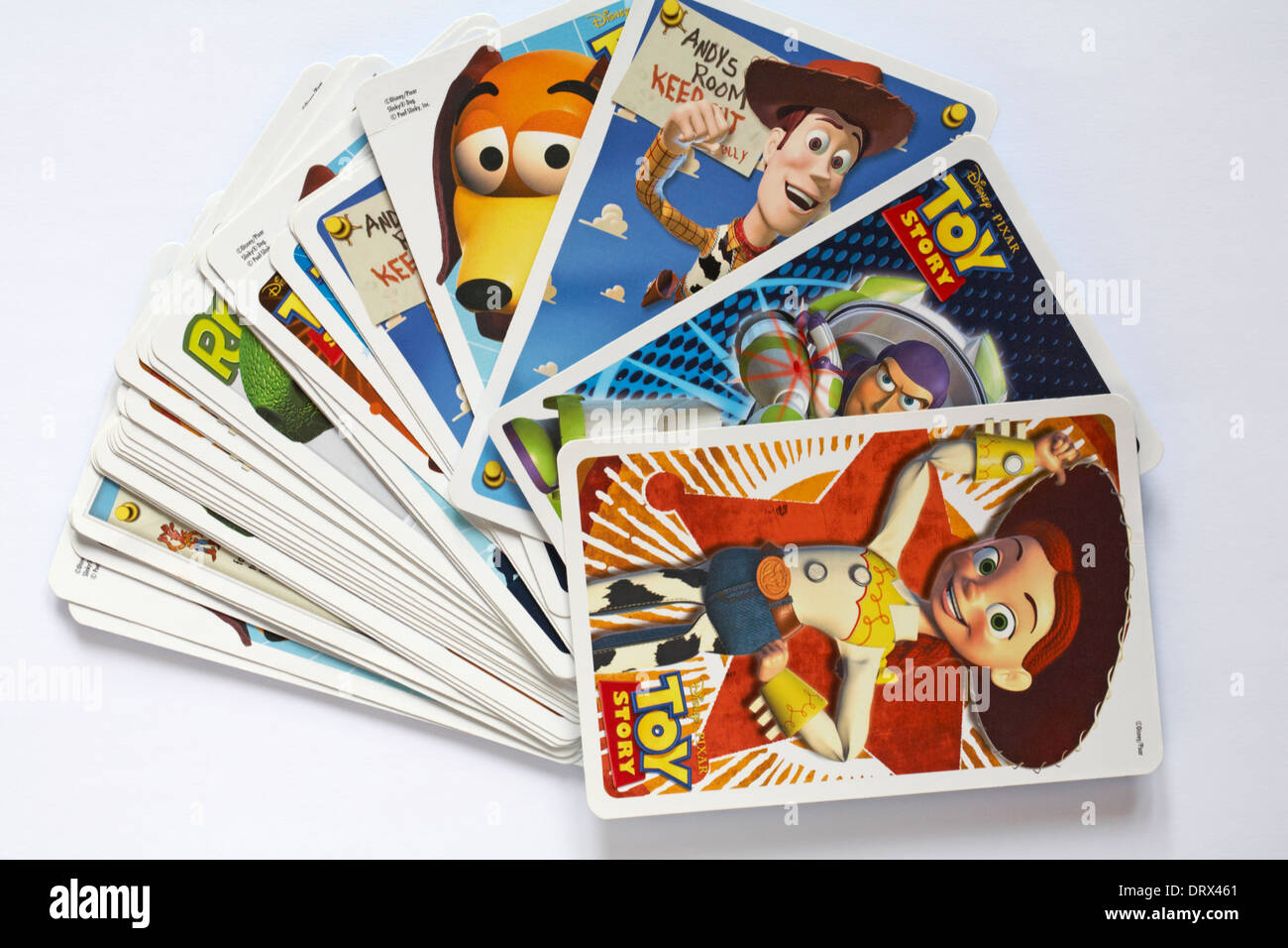 Toy Story cards set on white background Stock Photo - Alamy