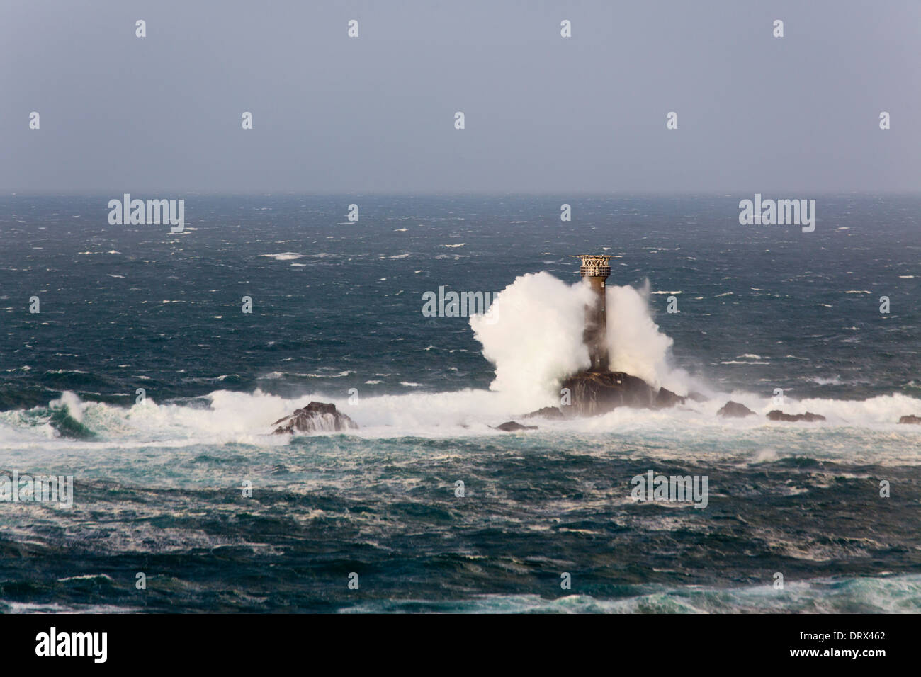 Longships lighthouse storm hi-res stock photography and images - Alamy