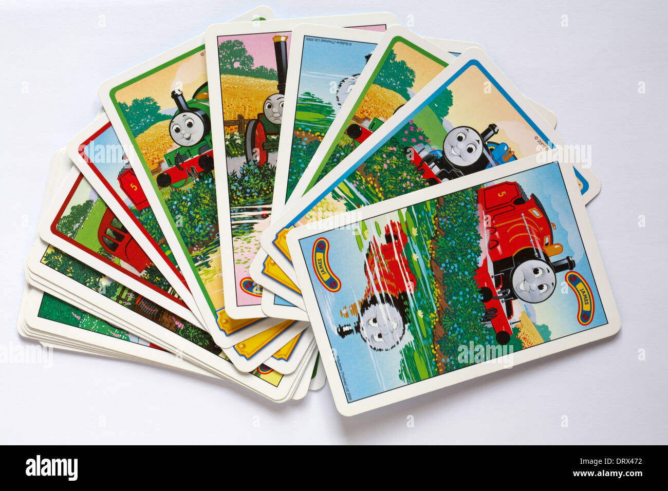 Thomas the Tank Engine cards set on white background - showing James ...