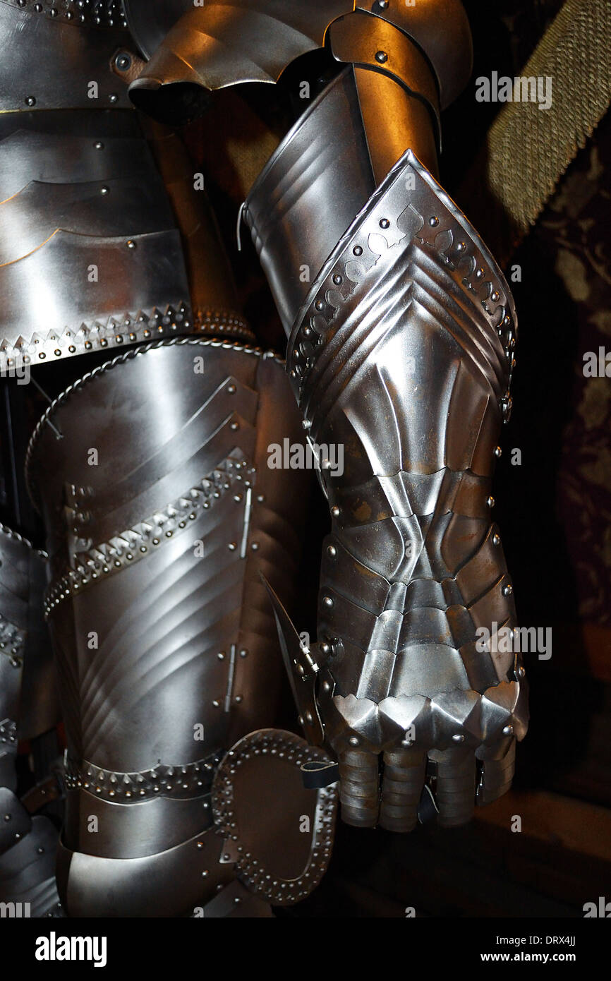 Medieval warrior soldier metal protective wear Stock Photo - Alamy