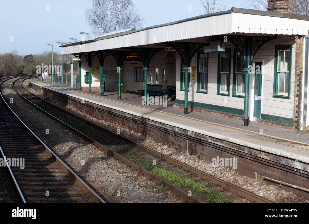 Platform 1, Romsey Railway Station, Romsey, Hampshire, England, UK ...