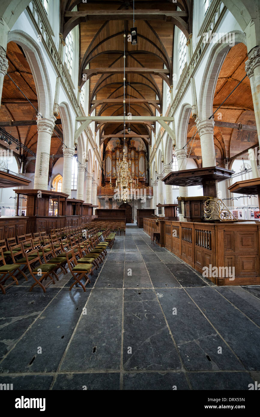 Interior of the Old Church (Dutch: Oude Kerk) in Amsterdam, Holland ...