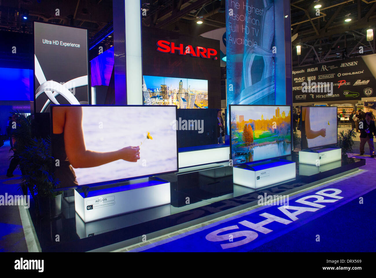 The Sharp booth at the CES show held in Las Vegas Stock Photo - Alamy