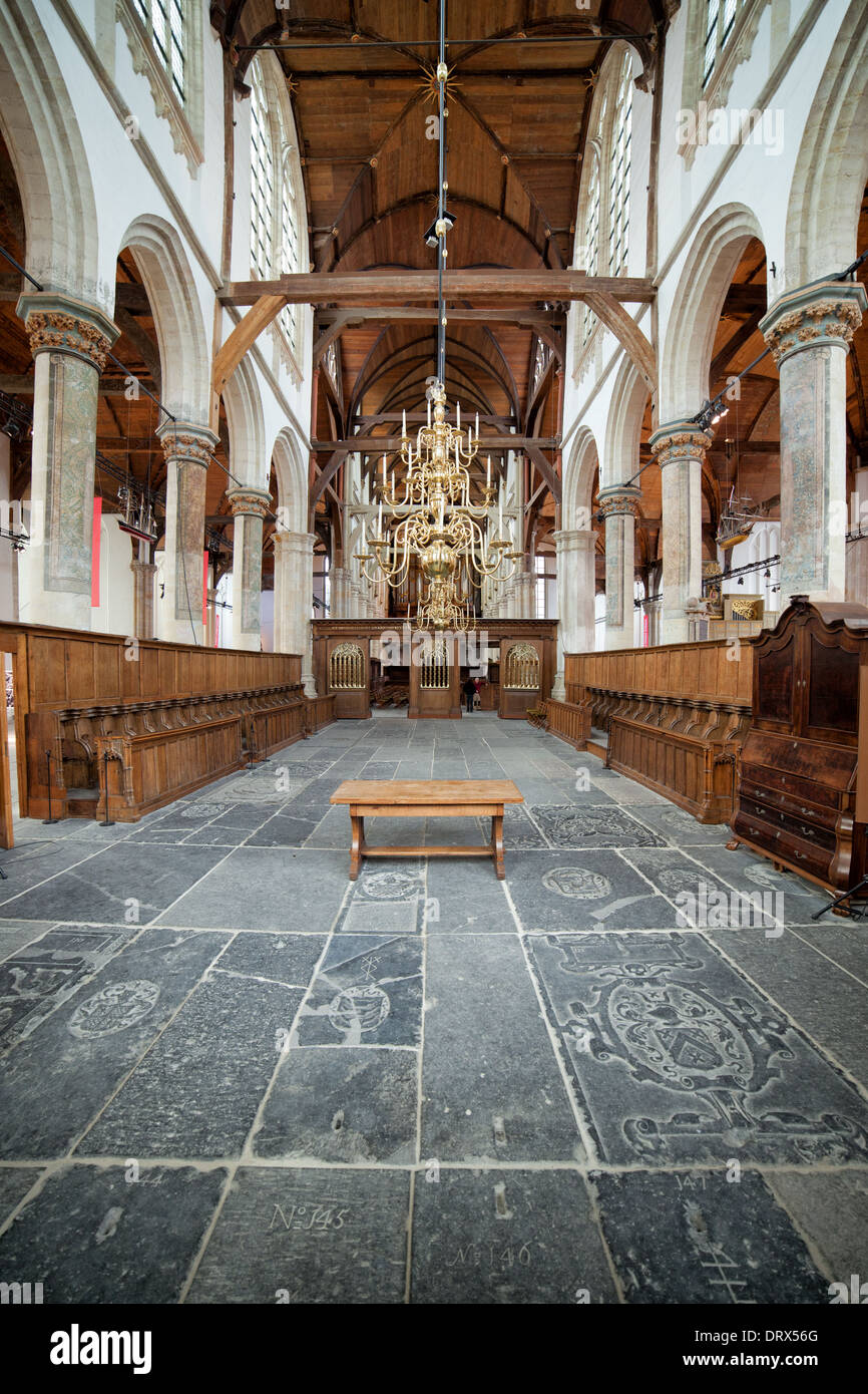 Interior of the Old Church (Dutch: Oude Kerk) in Amsterdam, Holland ...