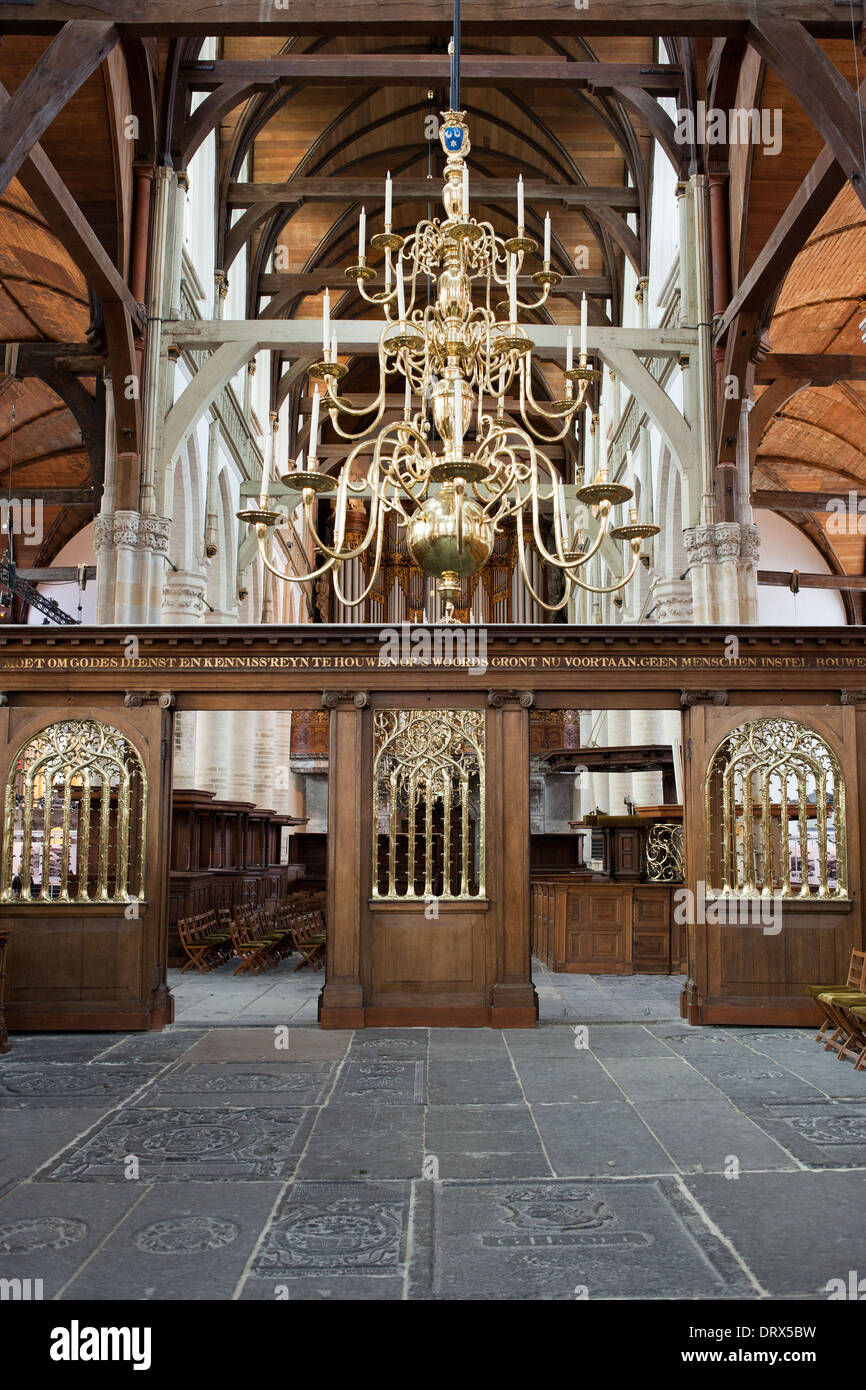 Interior of the Old Church (Dutch: Oude Kerk) in Amsterdam, Holland ...