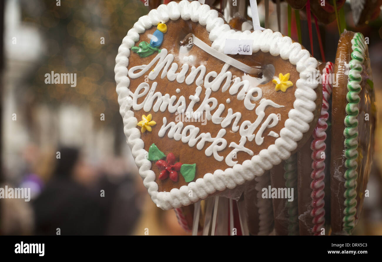 Image of a traditional large decorated gingerbread cookie at a German ...