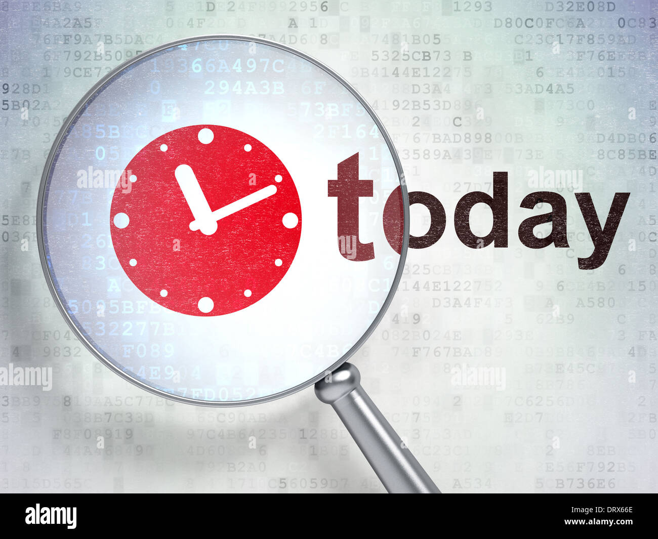 Time concept: Clock and Today with optical glass Stock Photo - Alamy