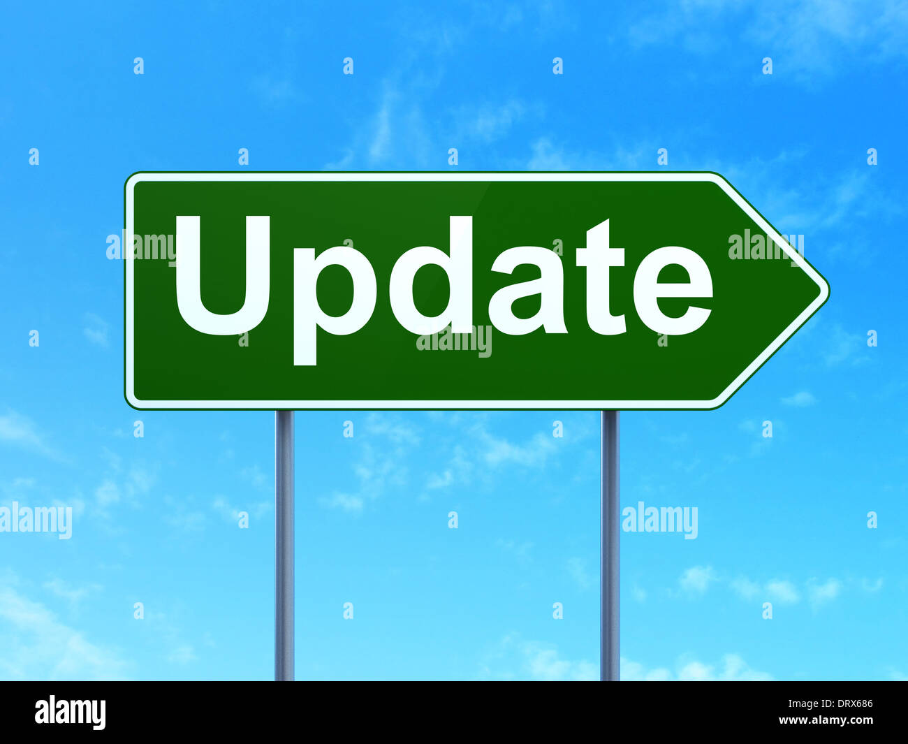 Web design concept: Update on road sign background Stock Photo - Alamy
