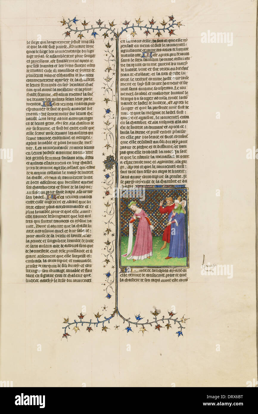 A historical photograph titled 'The Suicide of Lucretia', depicting the ...