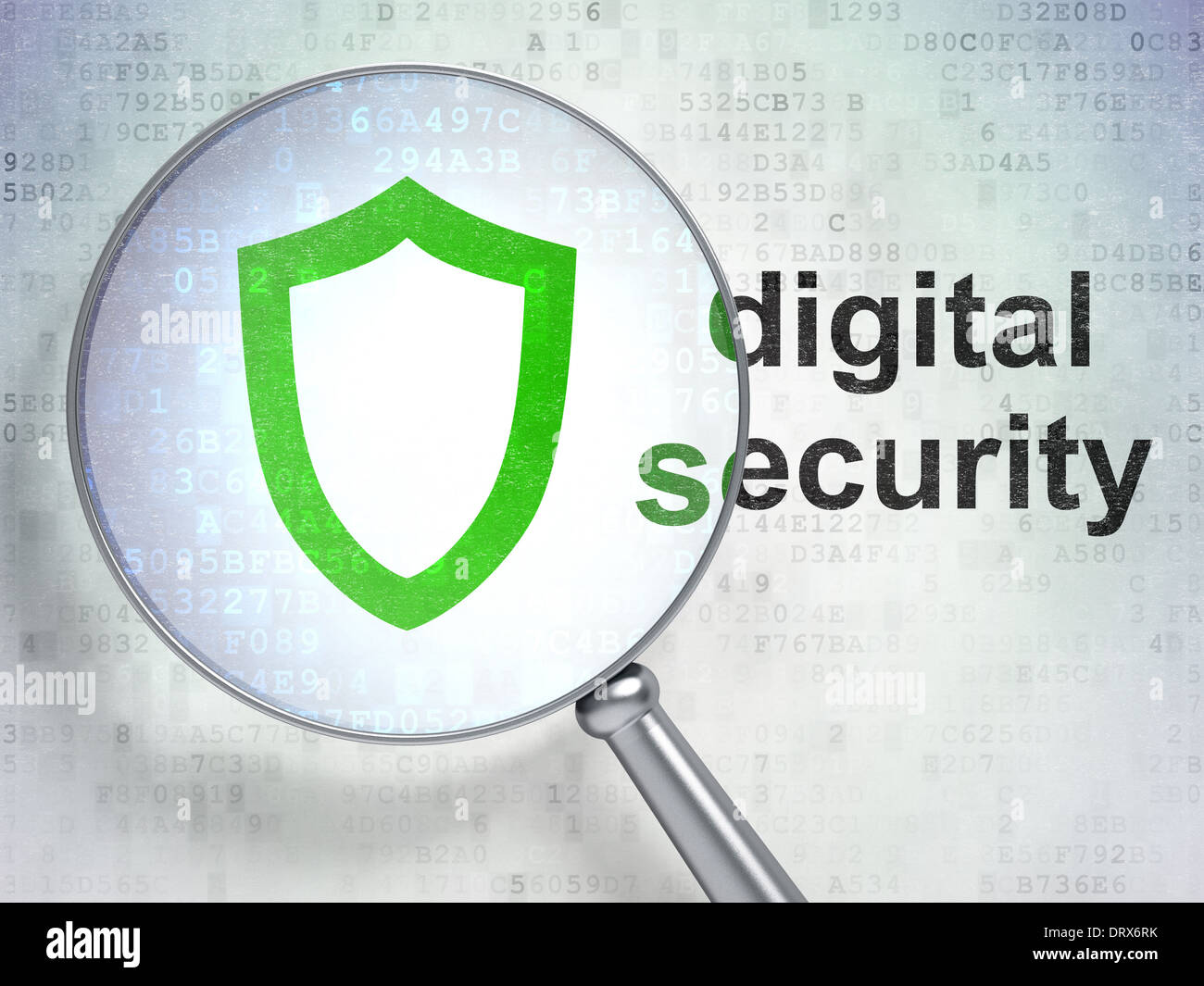 Privacy concept: Contoured Shield and Digital Security with optical ...
