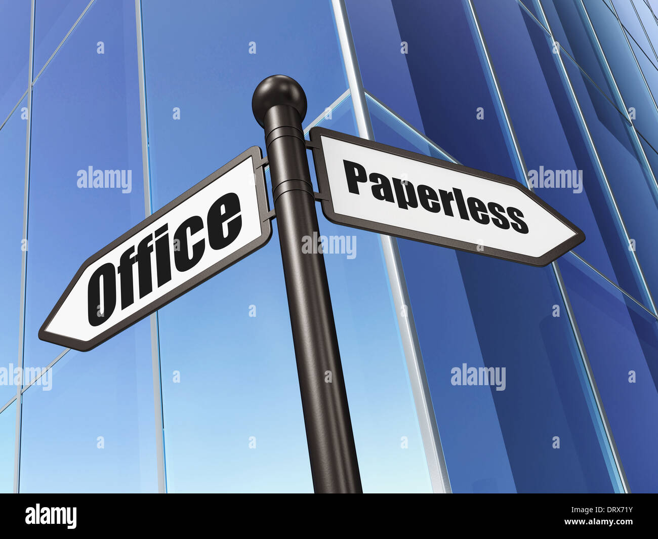 Finance concept: sign Paperless Office on Building background Stock ...