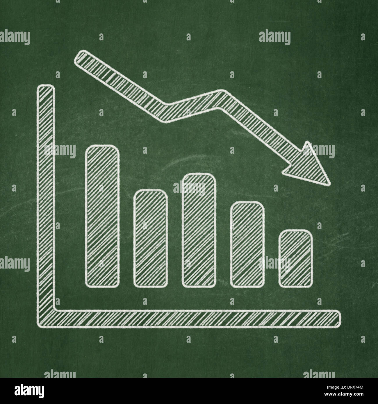Advertising concept: Decline Graph on chalkboard background Stock Photo ...