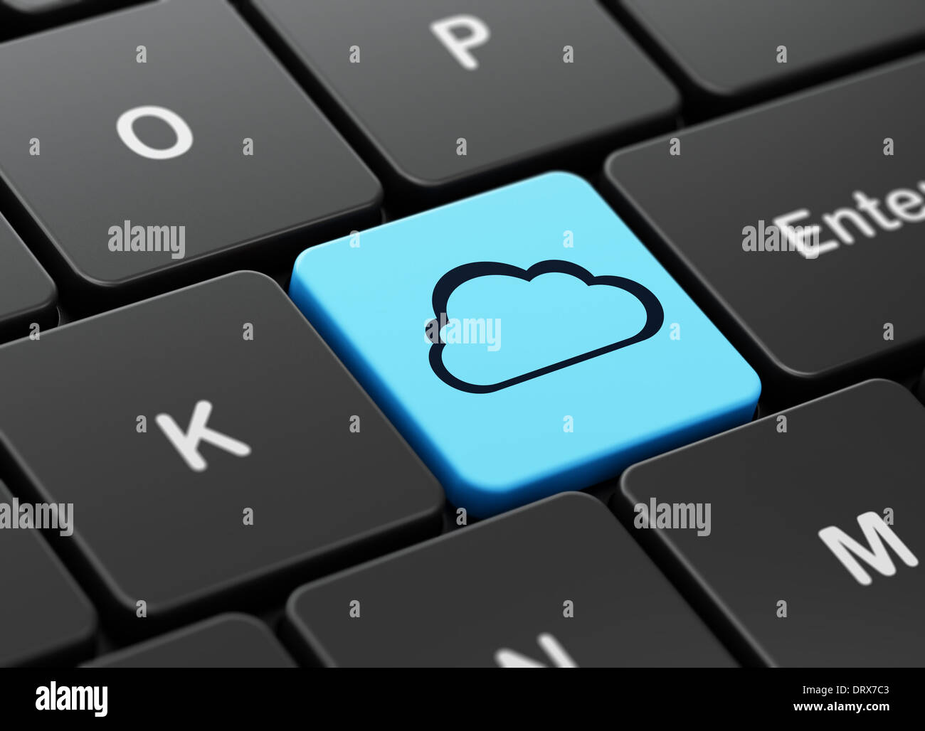 Technology concept: Cloud on computer keyboard background Stock Photo ...