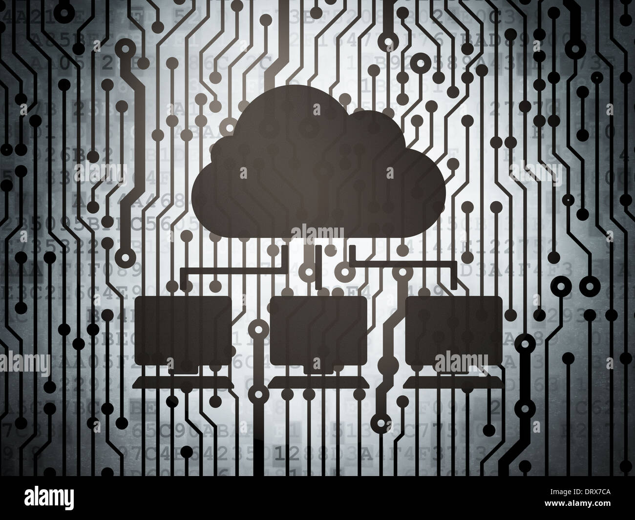 Computing concept: circuit board with Cloud Network Stock Photo - Alamy
