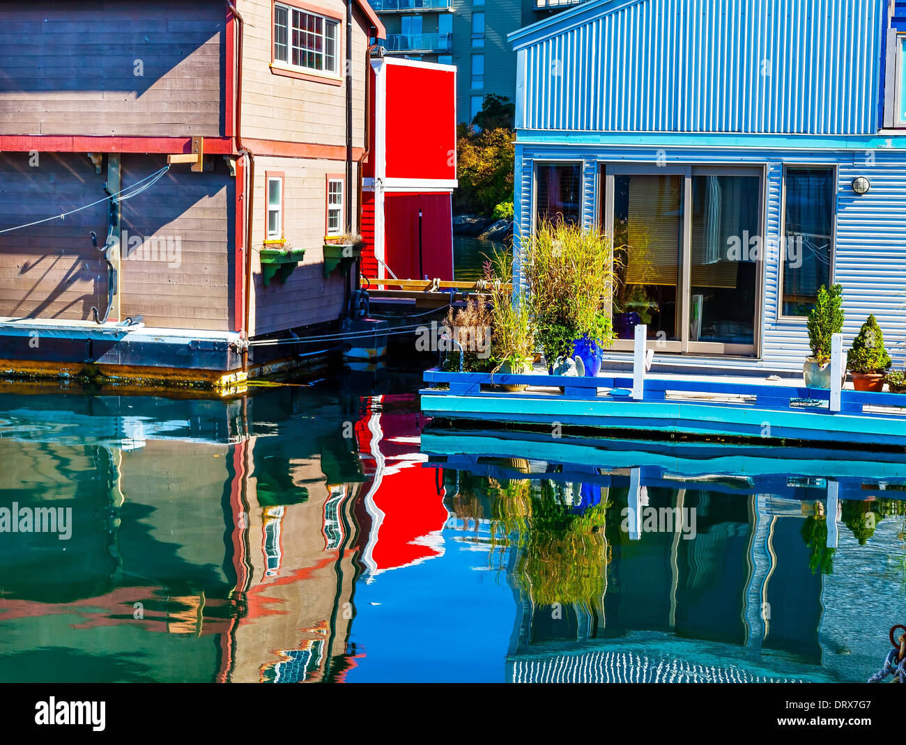 Floating Home Village Red Blue Brown Houseboats Fisherman's Wharf ...