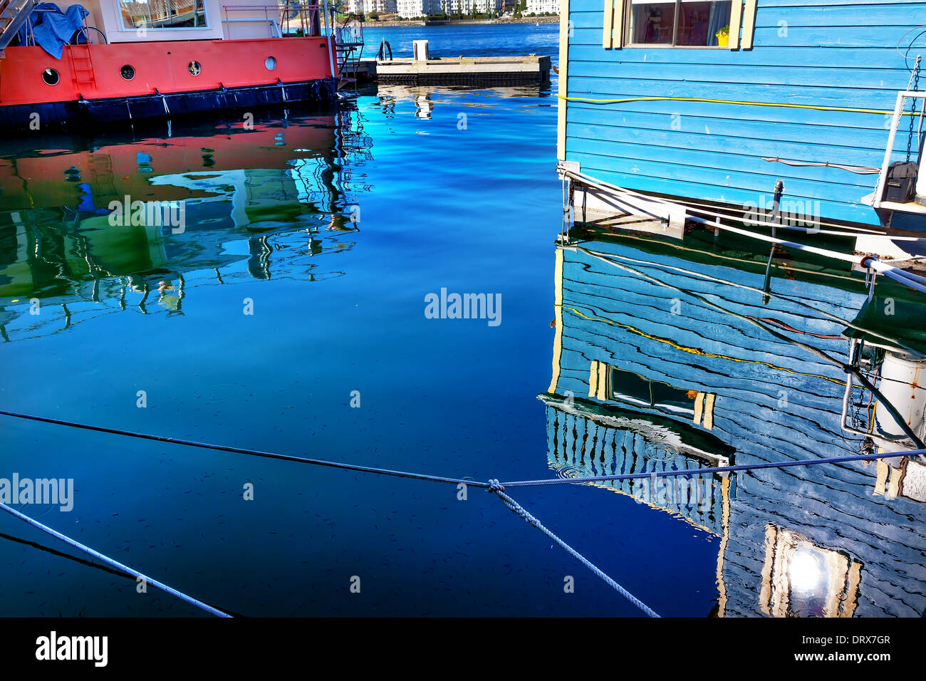 Reflections Blue Floating Home Village Houseboats Fisherman's Wharf ...