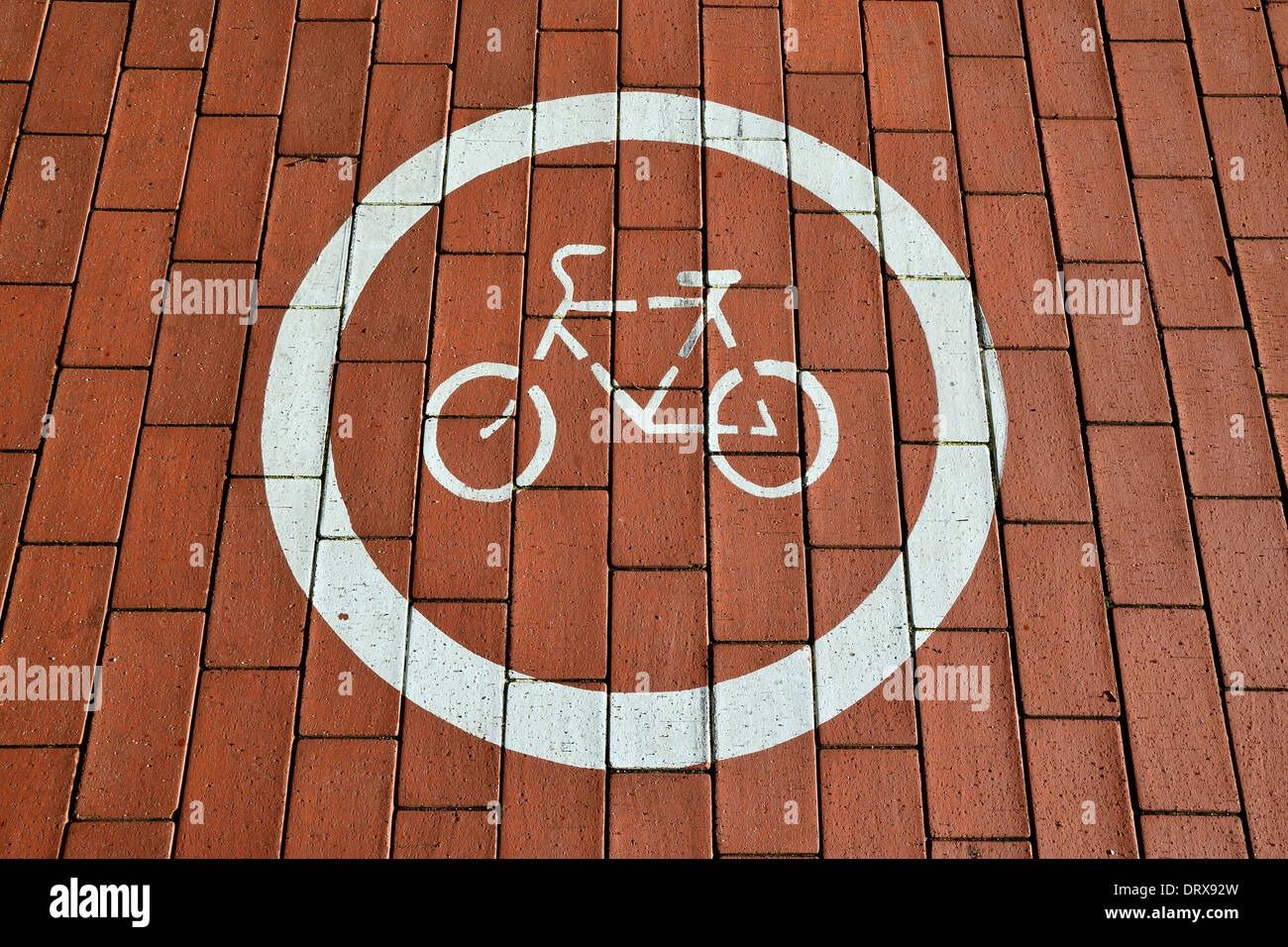 Sign of the cycle track Stock Photo - Alamy