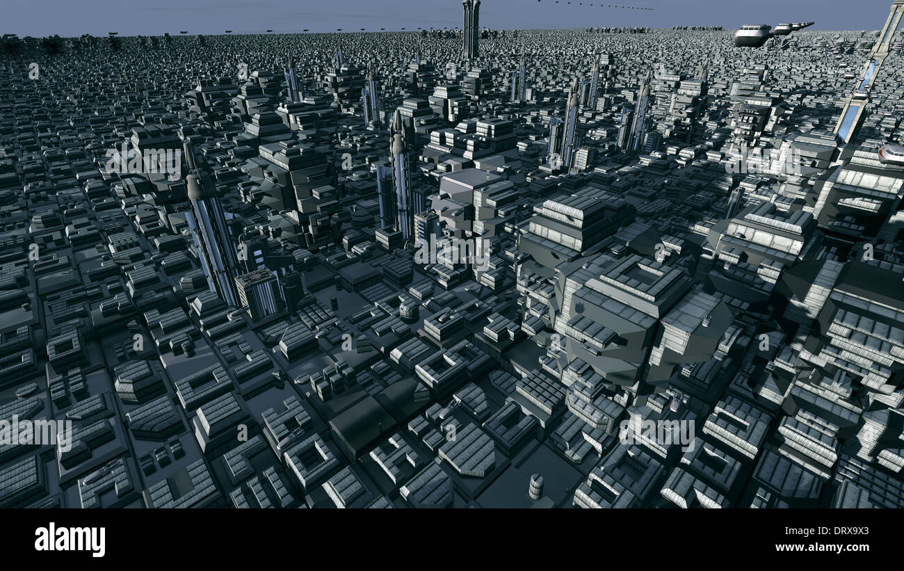Futuristic city concept Stock Photo - Alamy