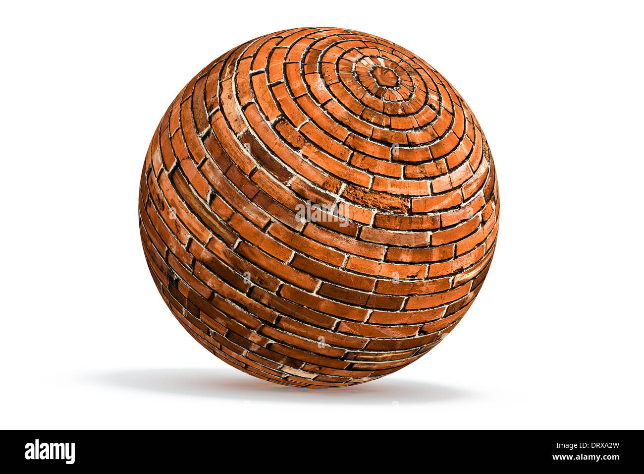brick geometric shapes sphere Isolated on white background Stock Photo ...