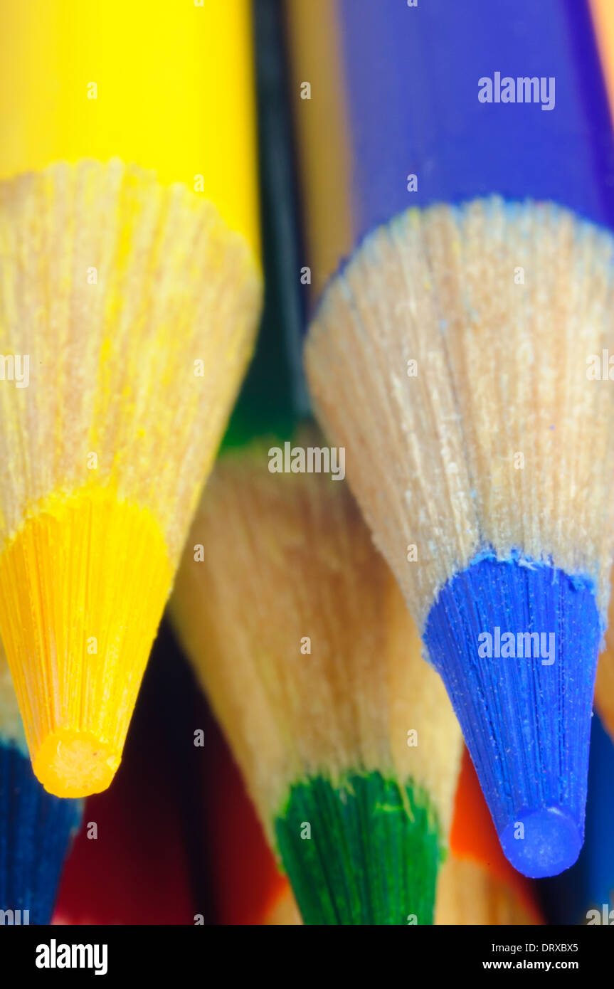 Macro of colored pencils Stock Photo - Alamy