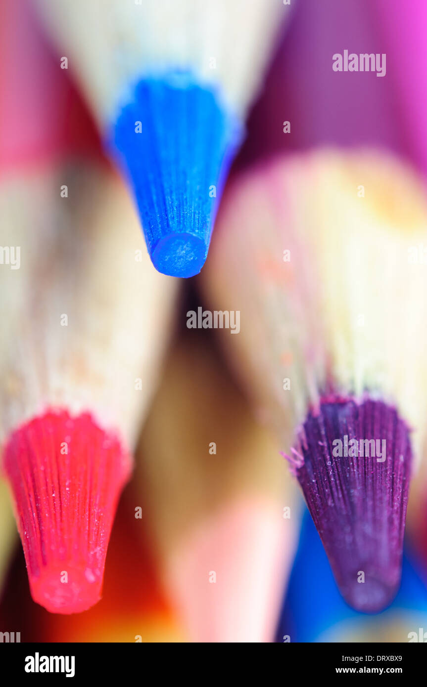 Macro of colored pencils Stock Photo - Alamy
