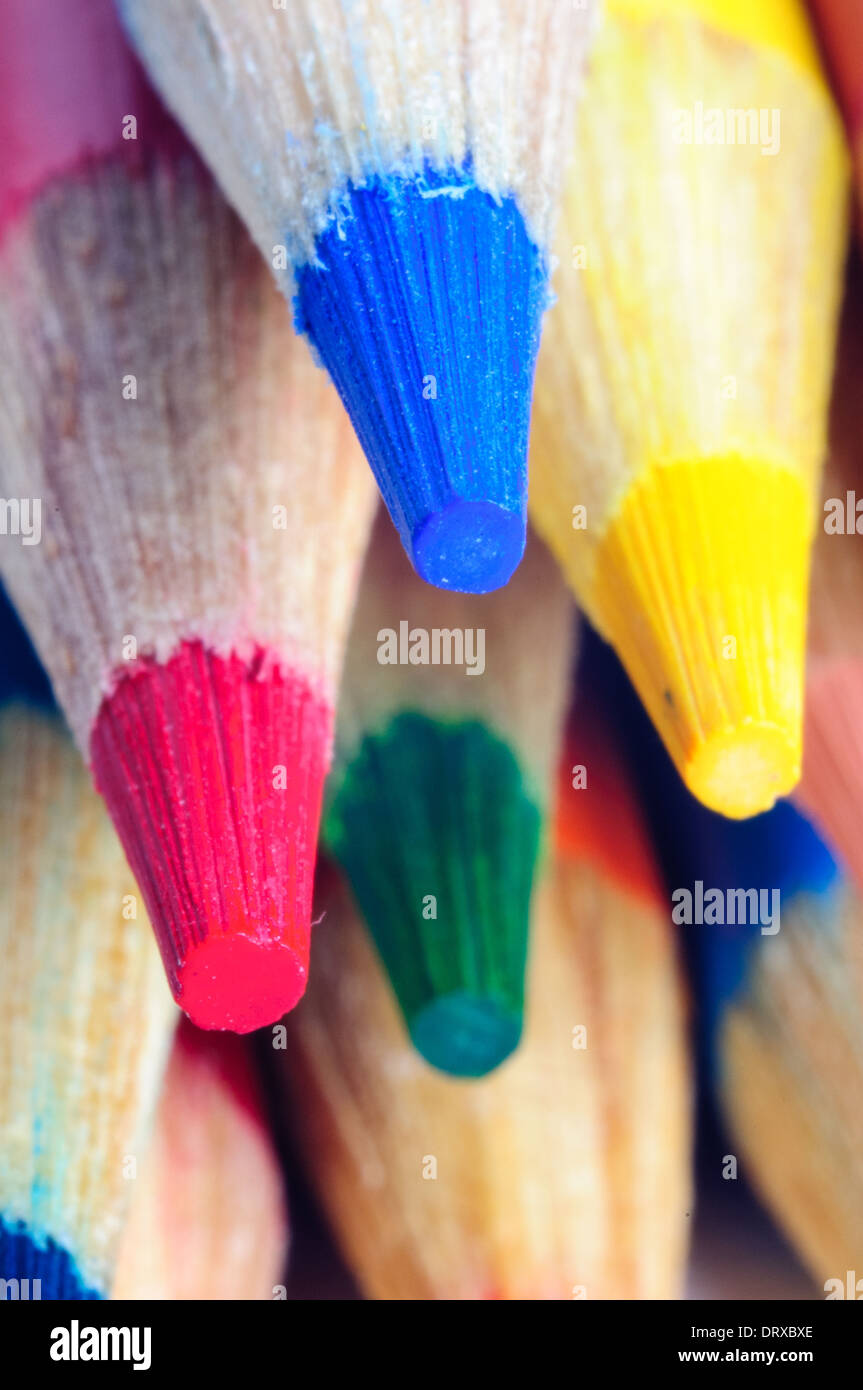 Macro of colored pencils Stock Photo - Alamy