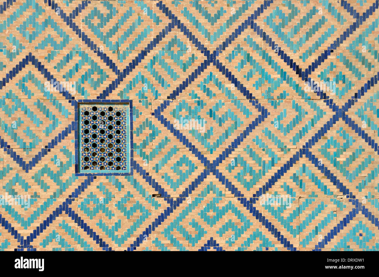 Architectural detail, Registan Square, Samarkand, Uzbekistan Stock ...