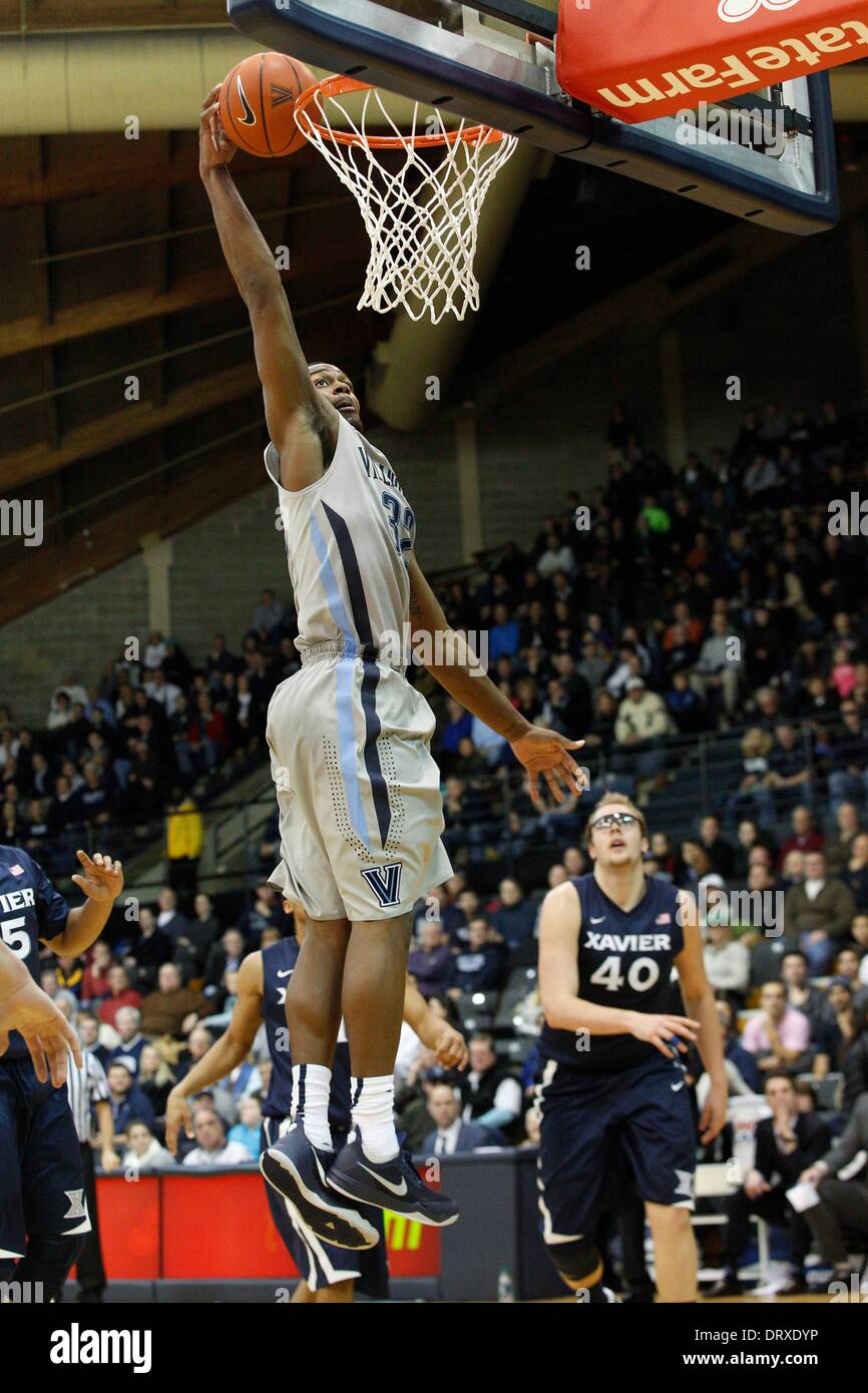 February 3, 2014: Villanova Wildcats guard James Bell (32) goes up for ...