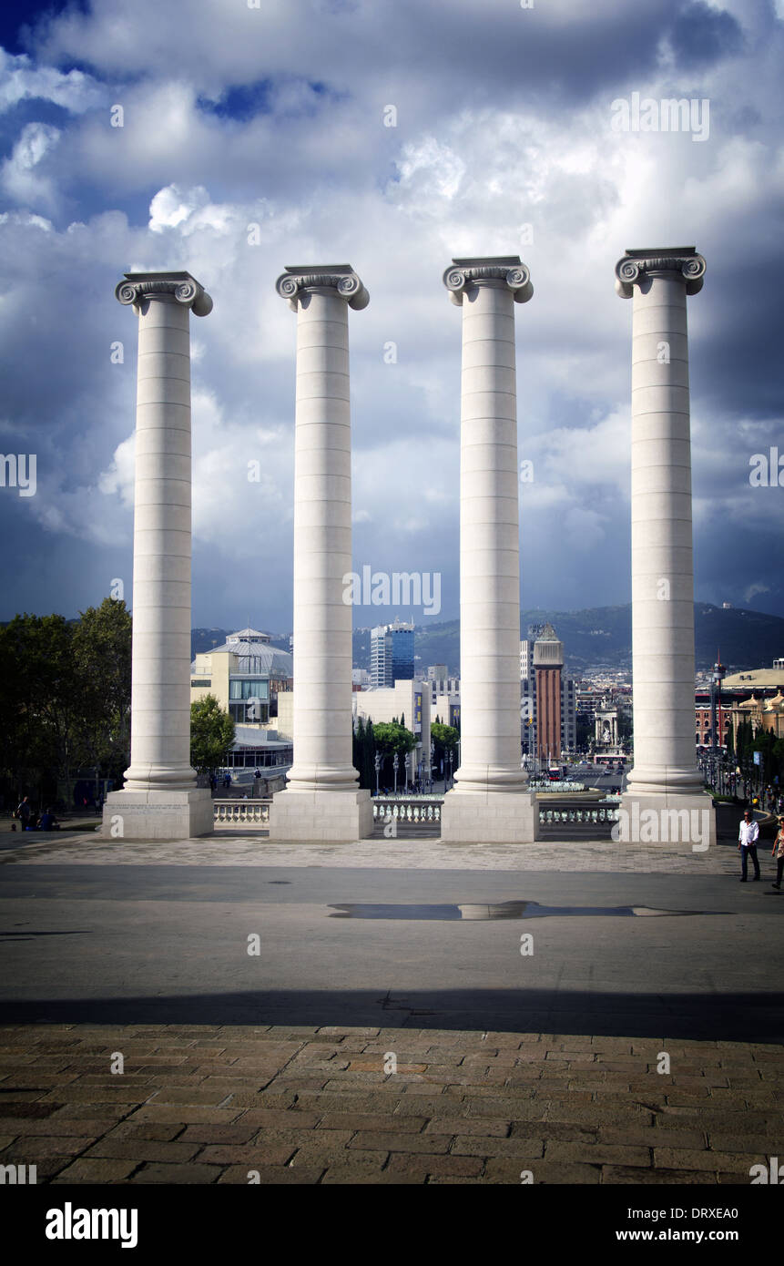 Pillars in front of Art Museum of Catalunya,Barcelona Stock Photo - Alamy