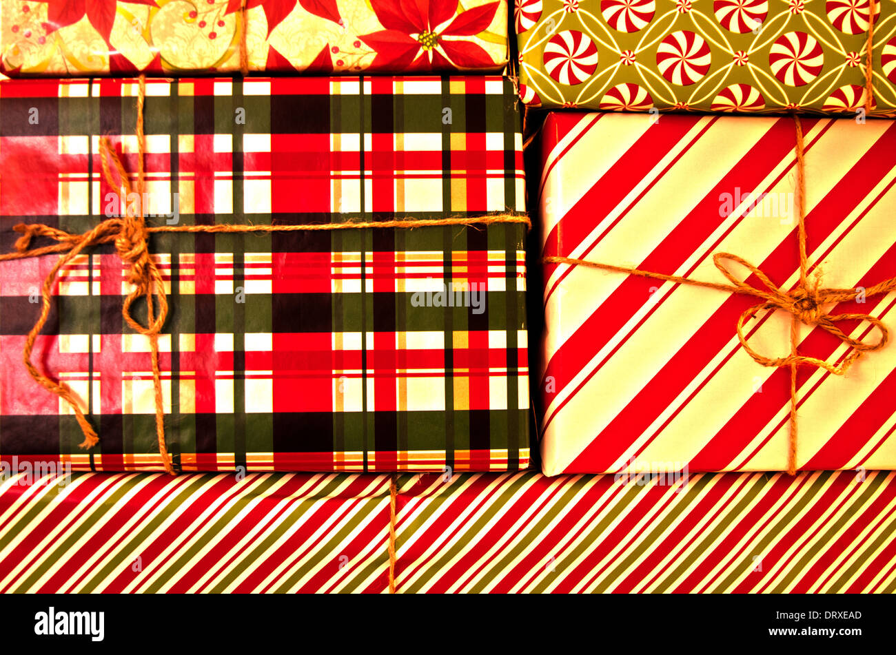 Christmas gift wrapped presents Stock Photo - Alamy