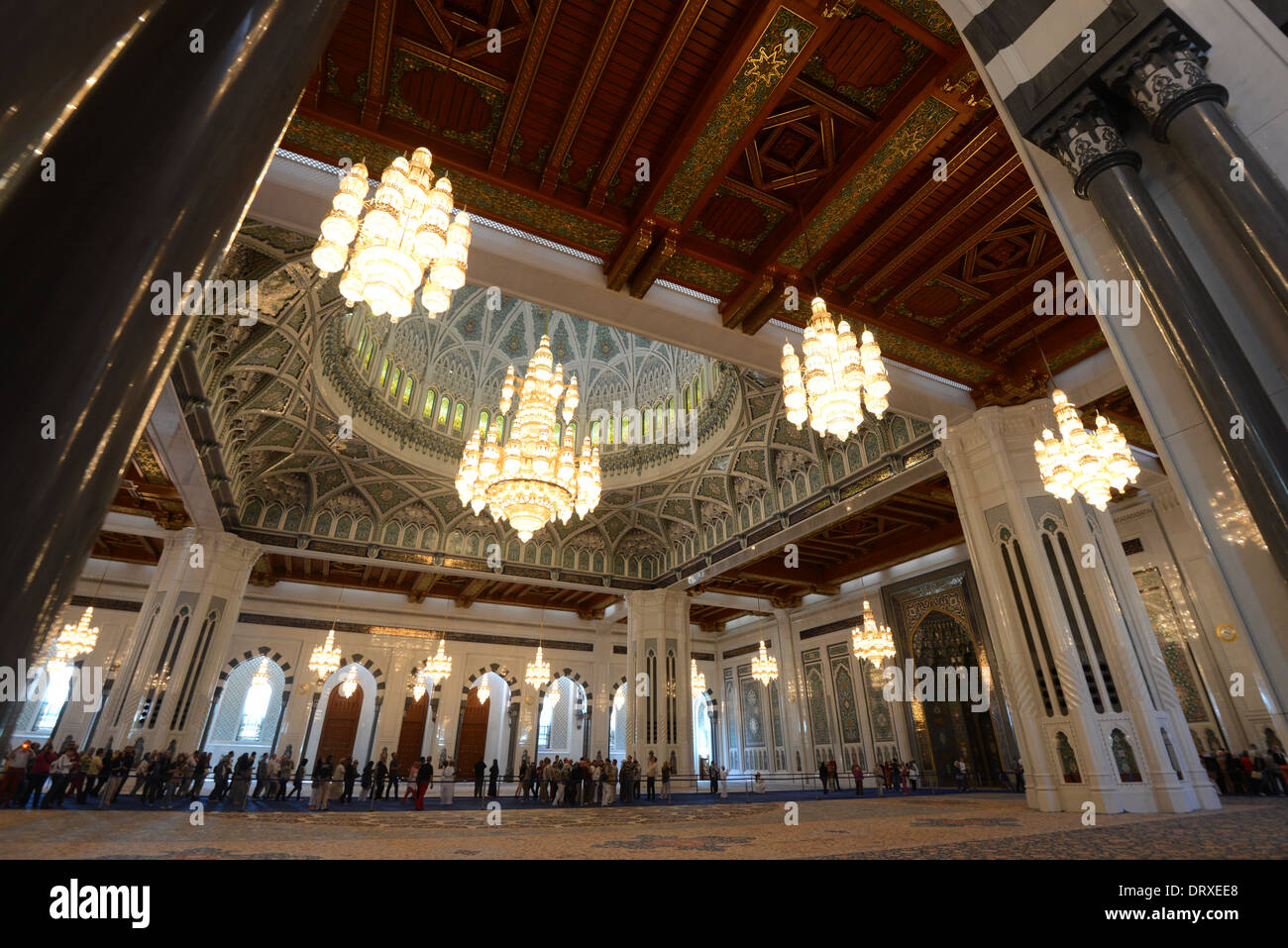 Muscat Oman - interior of the Sultan Qaboos Grand Mosque Stock Photo ...
