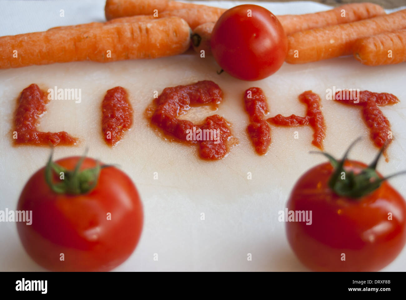 wellness health and light food: conceptual image Stock Photo - Alamy