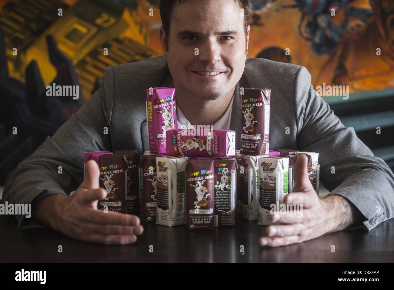 Los Angeles, California, USA. 29th Jan, 2014. Chris Pouy of Cow Wow ...