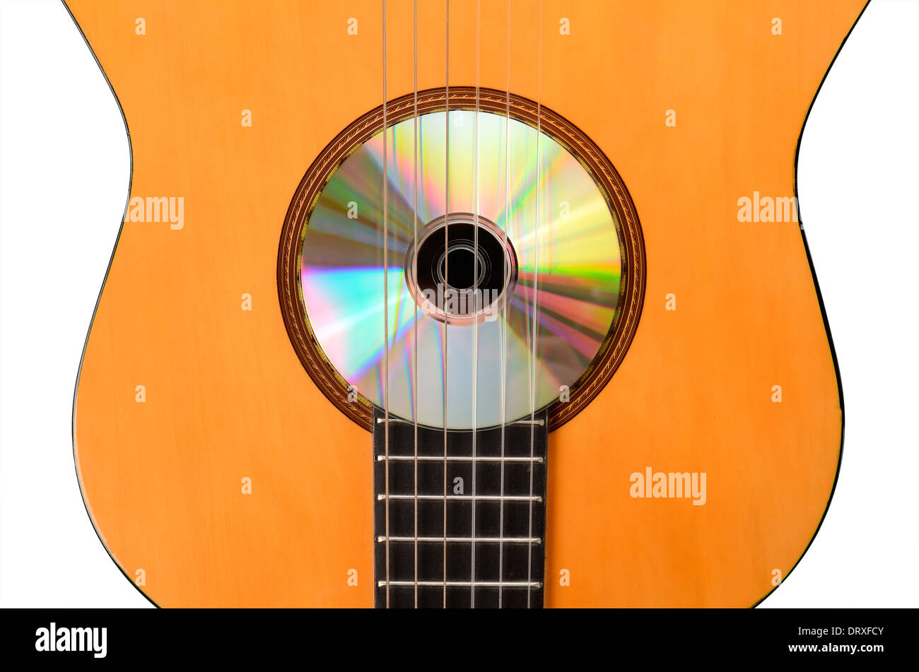 Acoustic guitar with a CD Stock Photo - Alamy