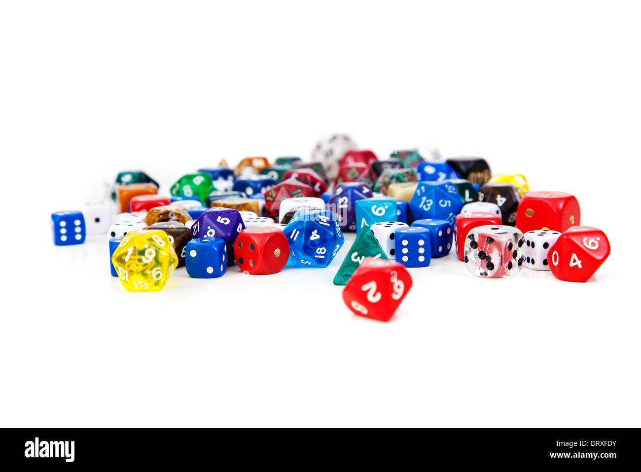 Various dices. All on white background Stock Photo - Alamy