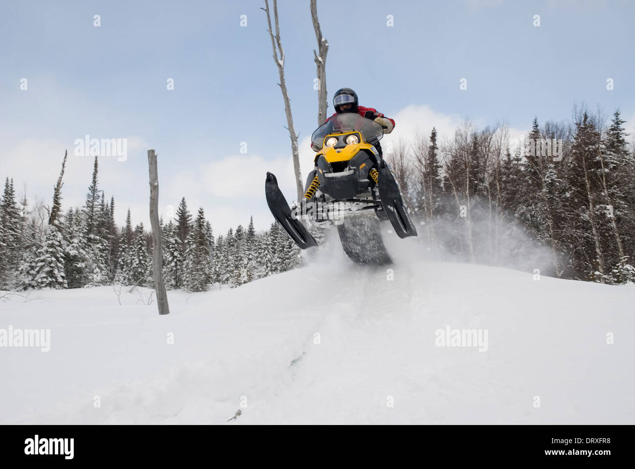 Back snowmobile in winter hi-res stock photography and images - Alamy