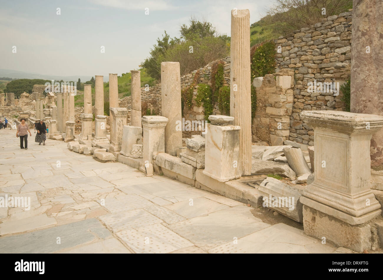 ASIA, Turkey, Ephesus, Colonnade on Curetes Way (1st Century BC Stock ...